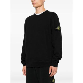 Stone Island Organic Cotton Crewneck Sweatshirt - Black