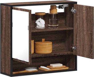 vidaXL Armoire &agrave; miroir de salle de bain ch&ecirc;ne marron bois ing&eacute;nierie - Vidaxl