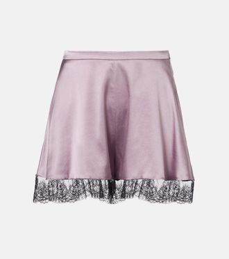 Nina Ricci Short en satin de soie m&eacute;lang&eacute;e