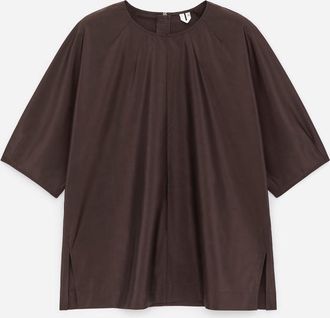 Arket Bluse Aus Seidenmischung -Braun