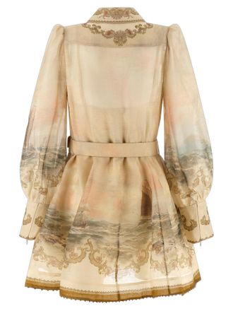 Zimmermann Womens Beige Linen Short Dress