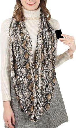 Generico &Eacute;charpe pour femme | &Eacute;charpe &eacute;l&eacute;gante avec imprim&eacute; serpent pour le cou, &eacute;charpe pour femme avec poche zipp&eacute;e | Pour filles, anniversaire, No&euml;l, voyage
