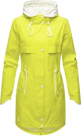 Navahoo Leichter Damen &Uuml;bergangsmantel Langer Parka mit Kapuze Xankaa Lime Green Gr. XXL
