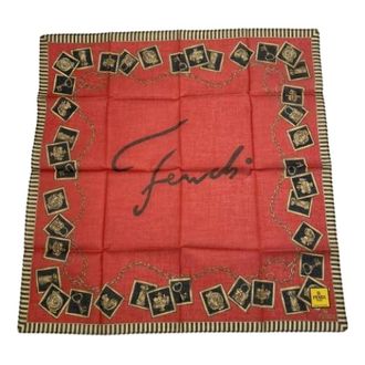Fendi Foulard en soie Pre-owned - Femme - Pre-owned - Rouge - Taille: ONE Size
