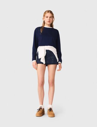 Maje T-Shirt Im Lagen-look - Marineblau - Maje