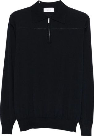 Lardini Polo Demi-Zip - Homme - Tops - Bleu - Taille: S