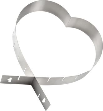 BESTONZON Herzform Edelstahl Kuchenform Verstellbar Mousseform Backring Für Mousse-Kuchen Gebäck Kochen Backen Selbermachen Anpassen Herzform Gestalten Dekorier