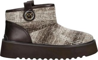 Pinko Pinko - Bottes de neige Martina 08 - Femme - Chaussures - Brun - Taille: 38 EU