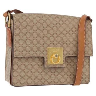 Celine unisex, Pre-owned, Brun, Taille: ONE Size Pre-owned Vintage Macadam Canvas Shoulder Bag