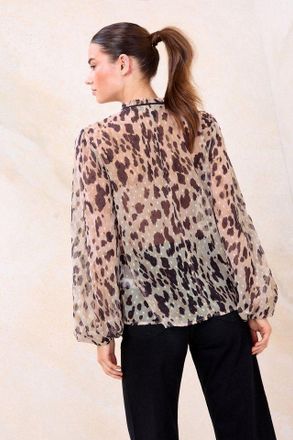 Lipsy Langarmbluse Lipsy Bluse mit Ausbrenner-Design, Regular (1-tlg)