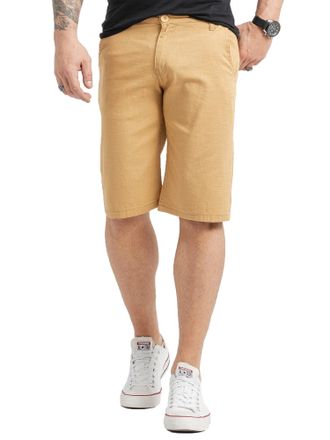 Rock Creek Herren Shorts Leinenshorts Chino Bermuda Sommer Shorts Regular Fit Leinen Kurze Hose Stoff Shorts Sommerhose RC-2370 Camel W33