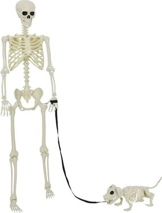 vidaXL Squelette de décoration Halloween 2 pcs Blanc Polypropylène vidaXL