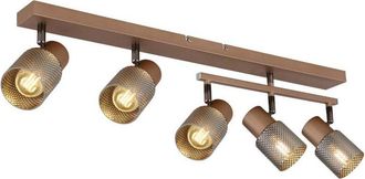 Globo Lighting Deckenstrahler Deckenlampe Wohnzimmerlampe schwenkbar kaffee 6 flammig l 70 cm