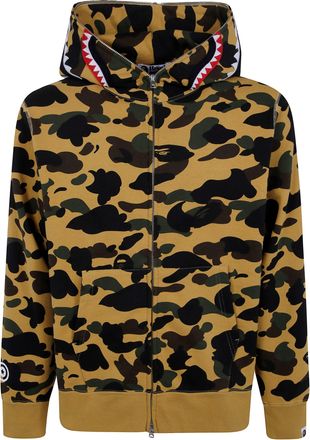 A Bathing Ape Full Zip Hoodie With Camouflage Shark Teeth 1St Camo Shark