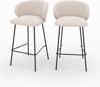 Rendez-Vous D&eacute;co Lot de 2 chaises pour &icirc;lot central en tissu beige 68 cm - VICTORIA