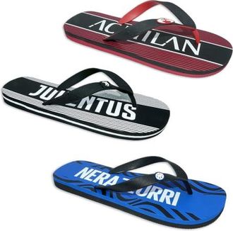 Mattioli Tongs Homme Football Milan Inter Juve Tongs officiels équipes Football, rouge, 45/46 EU