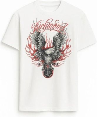 John Richmond Homme, Tops, Blanc, Taille: 2XL T-shirt