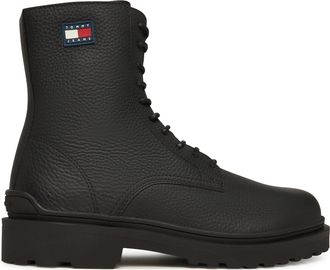 Tommy Jeans Schnürschuhe Tommy Jeans Tjm Lace Up Tumbled High EM0EM01631 Schwarz