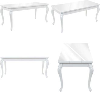 vidaXL Vidaxl - Table à manger 179x89x81 cm Blanc brillant - Table à Manger - Table Ronde - Table Extensible - Table Blanche - Meubles De Salle à Manger