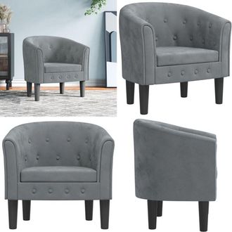 vidaXL Clubsessel Dunkelgrau Samt - Samtsessel - Sessel Grau - Wohnraum Dekoration - Lounge Chair - Gem&uuml;tlicher Sessel - Home & Living