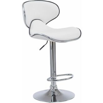 Clp Tabouret de cuisine en cuir eco avec pivotant farci de diff&eacute;rentes couleurs design Couleur : Blanc
