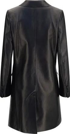 Tom Ford Double-Breasted Lambskin Coat - Black
