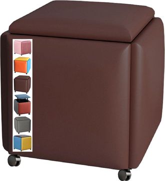 Generic Stapelbarer Sofasessel Hocker Würfel 5 in 1, Kombination Sitzwürfel Fußhocker Fußbank Polsterhocker Sitztruhe Schuhbank Sitzhocker mit Rollen Fußstütz