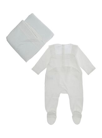 Chlo&eacute; Cotton Footie Pajama Set - White