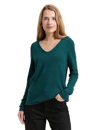 Tom Tailor 1012976 Pull-Over Femme, 12818 - Vert Fonc&eacute;, XL