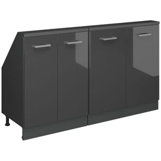 Vicco Dachschr&auml;genschrank-Set Rion, Anthrazit Hochglanz/Anthrazit, 2er Set, Vicco