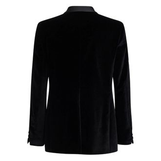 Fendi Silk-Blend Dinner Blazer with Satin Lapels Blazer - Black