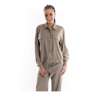 Marella Femme, Blouses et Chemises, Beige, Taille: 42 FR Veste chemise