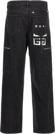 Givenchy Zipped-Pocket Cargo Denim Cargo Pants - Black