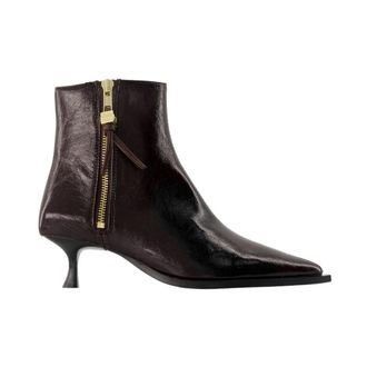 Ganni Bottes Ankle Ana - Femme - Chaussures - Brun - Taille: 36 EU