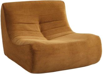 Sweeek Chauffeuse velours c&ocirc;tel&eacute; 1 place moutarde L 91 x P 105 x H 72 cm - SOKOL