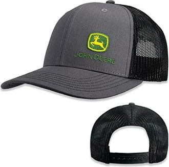 John Deere Gray Moline 112 Fit Cap Black Mesh Side Logo Hat