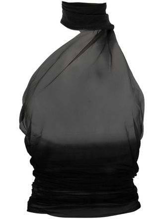 Ludovic de Saint Sernin robe en chiffon à dos-nu - Noir