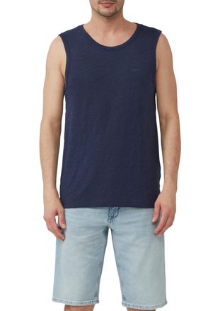 s.Oliver Baumwoll-Tanktop mit Flammgarnstruktur