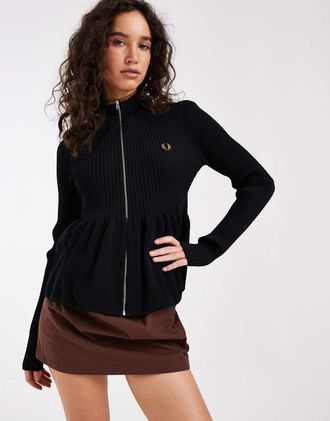 Fred Perry gilet zipp&eacute; &agrave; basque noir