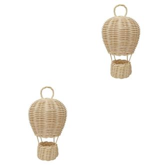 OSALADI 2 St&uuml;cke Hei&szlig;er Luft Ballon Solar Lampe Schatten Rattan Lampe Abdeckung Ersatz F&uuml;r Lampen Nat&uuml;rlichen Lampenschirm