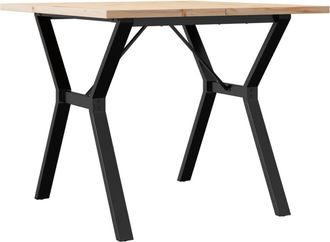 Generic Esstisch mit Naturholzplatte und Schwarzem Metallrahmen, Quadratischer K&uuml;chentisch Im Industriestil, Anwendbar f&uuml;r Kleine R&auml;ume, Fr&uuml;hst&uuml;cksecken und E