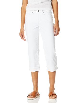 NYDJ Damen Marilyn Straight Crop Cuff Jeans, Weiss/opulenter Garten, 40