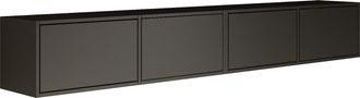 Selsey TV Lowboard H&auml;ngend Schwarz 200 cm Minimalistisches Design mit Push-to-Open 16 mm Laminierte Spanplatten 4 Klappen Platzsparend Ideal f&uuml;r Wohnzimmer M