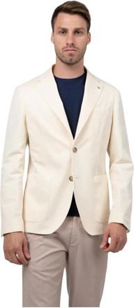 L.B.M. 1911 L.b.m. 1911, Homme, Vestes, Beige, Taille: XL Veste à Boutonnière Simple