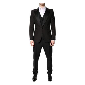 Dolce & Gabbana Einknopf 3-teiliger Anzug - - Suits - Herren - Grau - XL