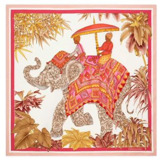 Ferragamo T&uuml;cher & Schals - Silk Scarf With Indian Print - Gr. unisize - in Wei&szlig; - f&uuml;r Damen