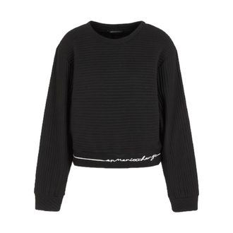 A|X Armani Exchange Femme, Pulls, Noir, Taille: 38 FR Sweat &agrave; Capuche Ray&eacute;