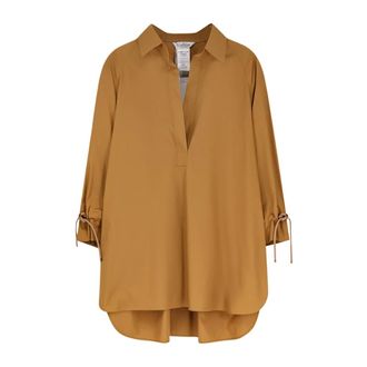 Max Mara Femme, Blouses et Chemises, Brun, Taille: 36 FR Mxmadorni Cotton Shirt
