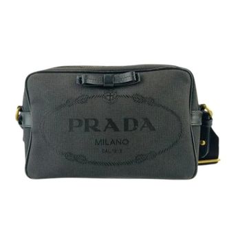 Prada unisex, Pre-owned, Noir, Taille: ONE Size Sac bandouli&egrave;re en toile Pre-owned