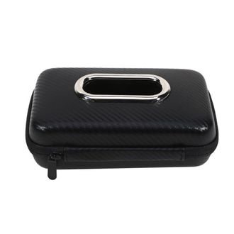 Generic 1 St&uuml;ck Leder Auto R&uuml;cksitz Rechteckige Taschentuch Overhead Sonnenblende Serviette Organizer Auto Innenraum Organizer(Carbon Faser Schwarz)